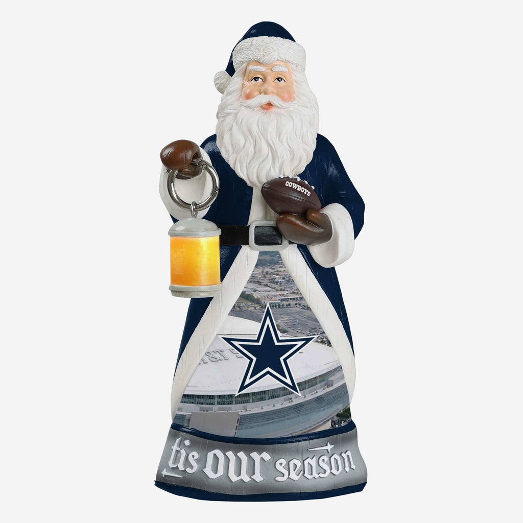 Dallas Cowboys Santa Figure With Light Up Lantern FOCO