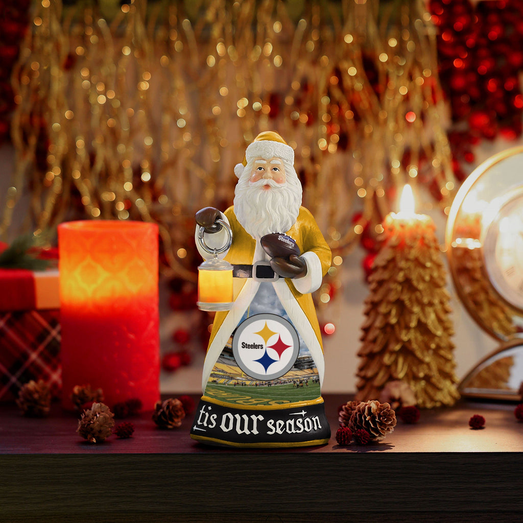 Pittsburgh Steelers Santa Figure With Light Up Lantern FOCO