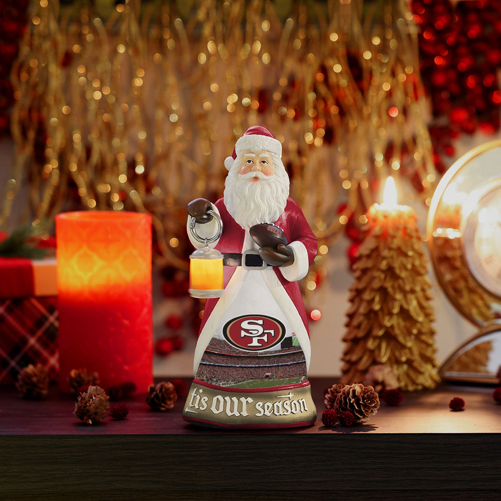 San Francisco 49ers Santa Figure With Light Up Lantern FOCO