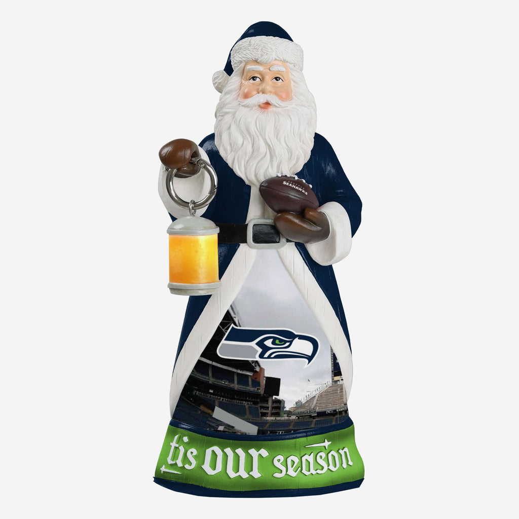 Seattle Seahawks Santa Figure With Light Up Lantern FOCO