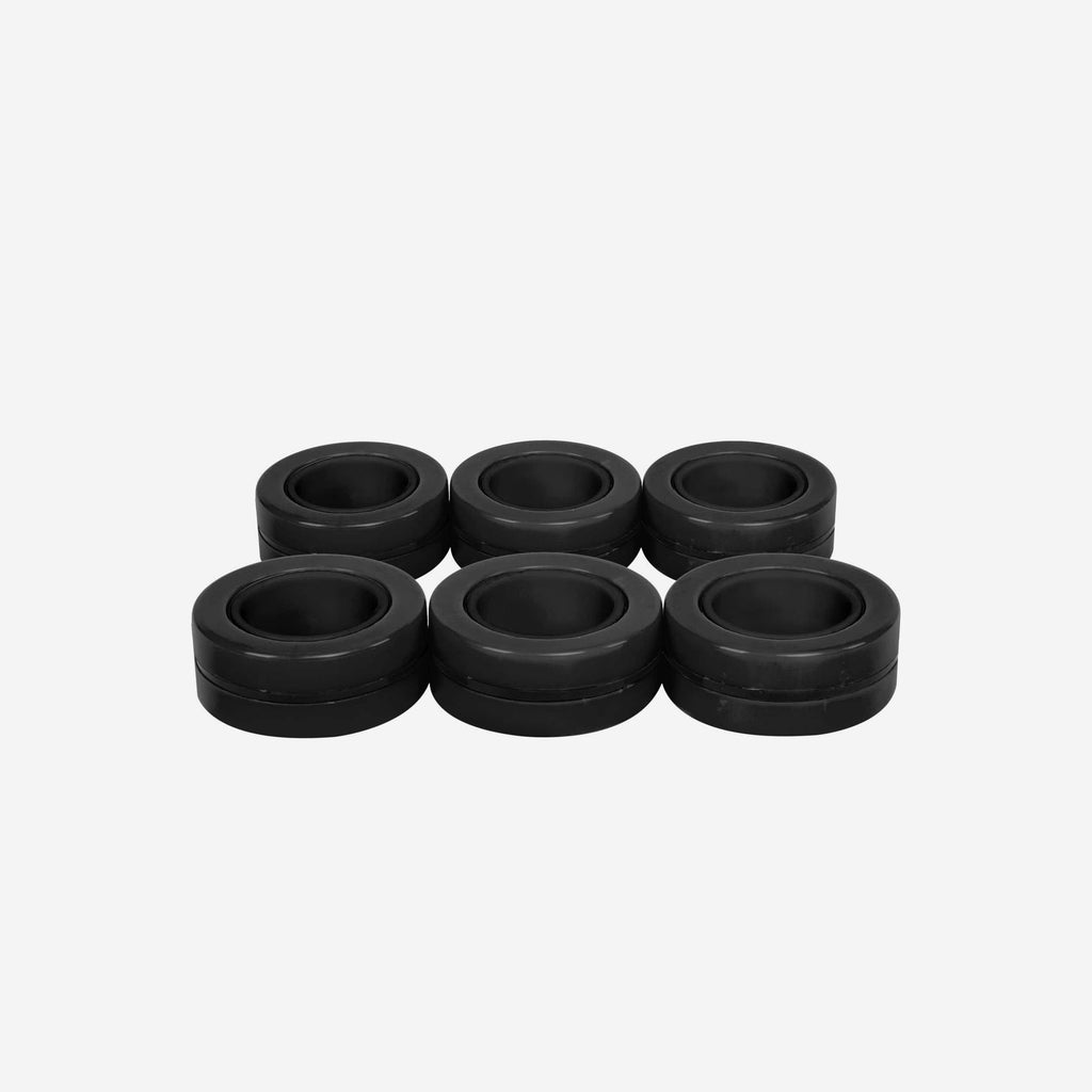 Solid Black 6 Pack Magnetic Finger Rings FOCO