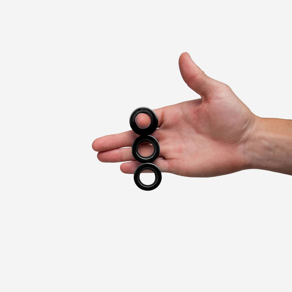 Solid Black 6 Pack Magnetic Finger Rings FOCO