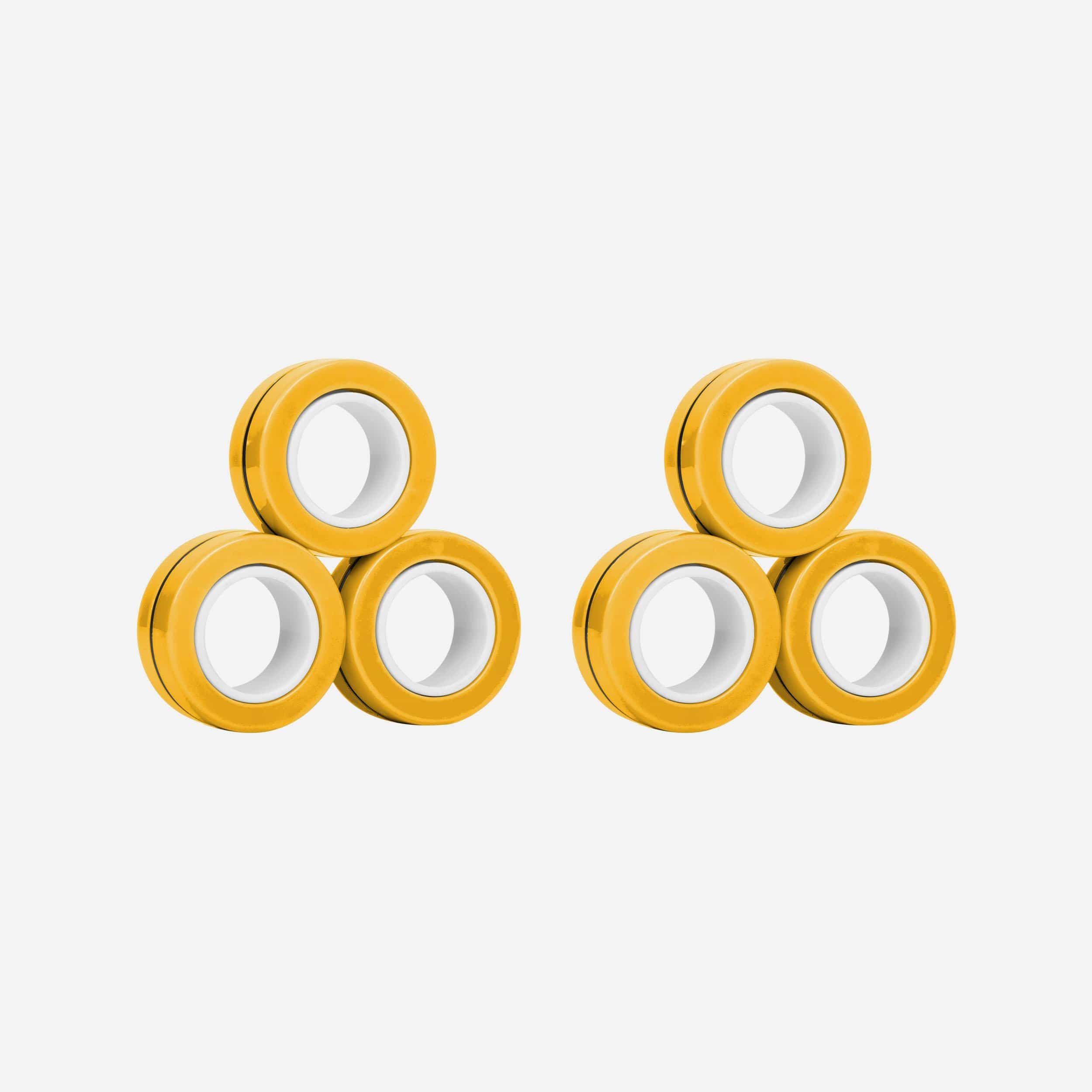 Solid Yellow 6 Pack Magnetic Finger Rings FOCO