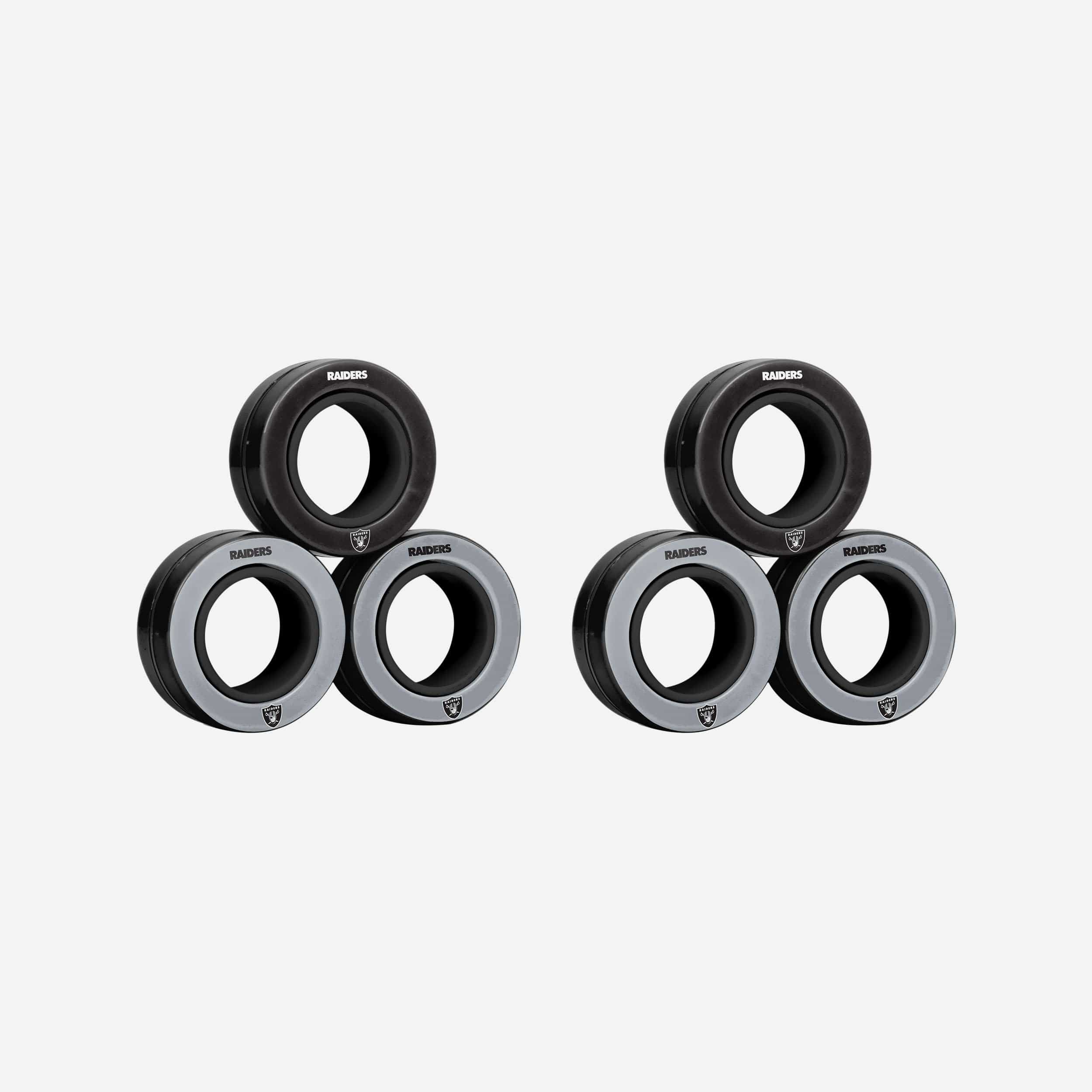 Las Vegas Raiders 6 Pack Magnetic Finger Rings FOCO