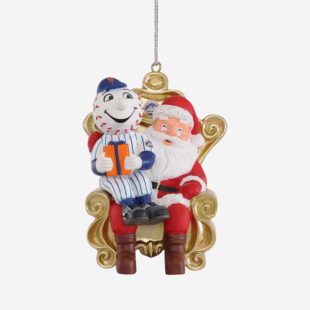 Mr. Met New York Mets Mascot On Santa's Lap Ornament FOCO