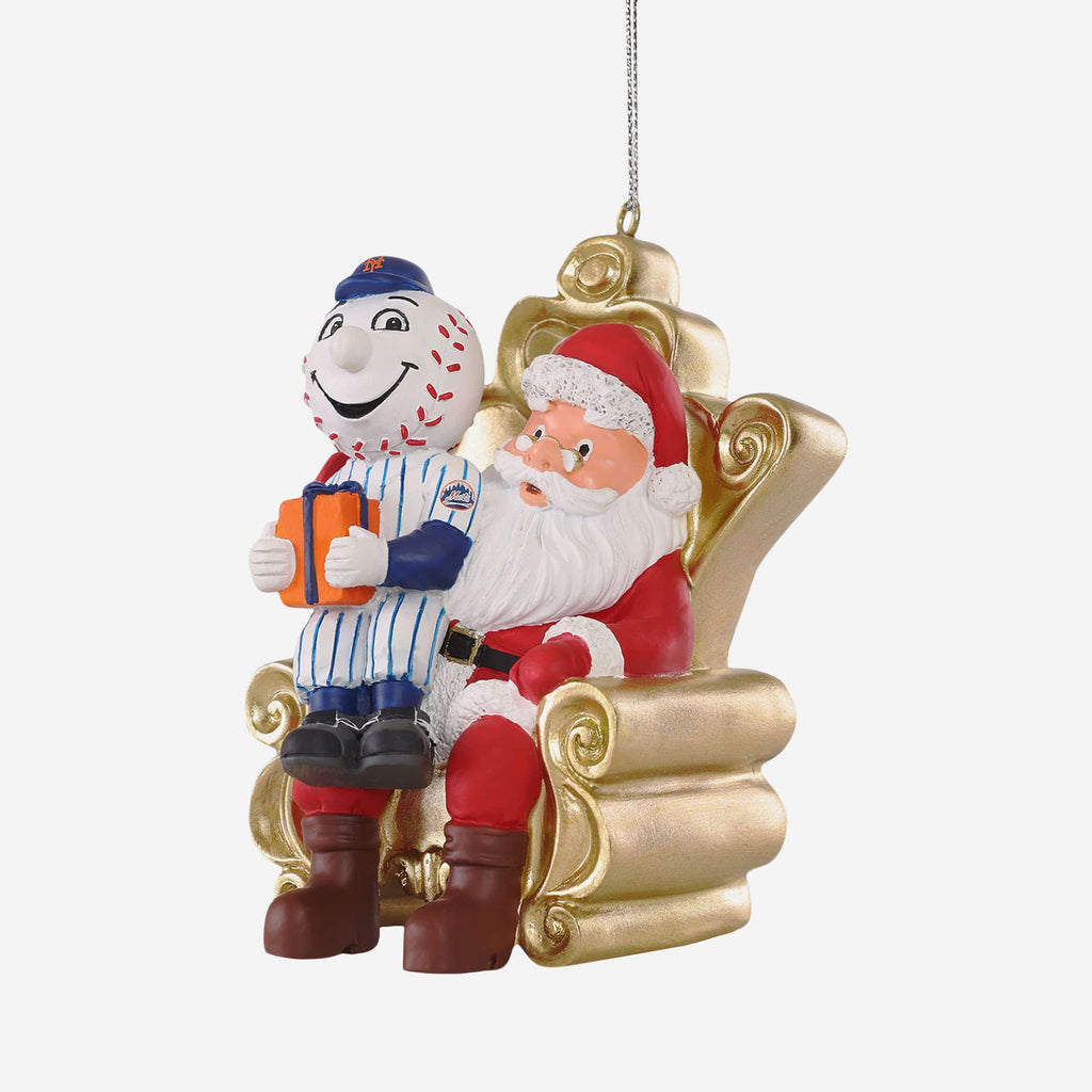 Mr. Met New York Mets Mascot On Santa's Lap Ornament FOCO