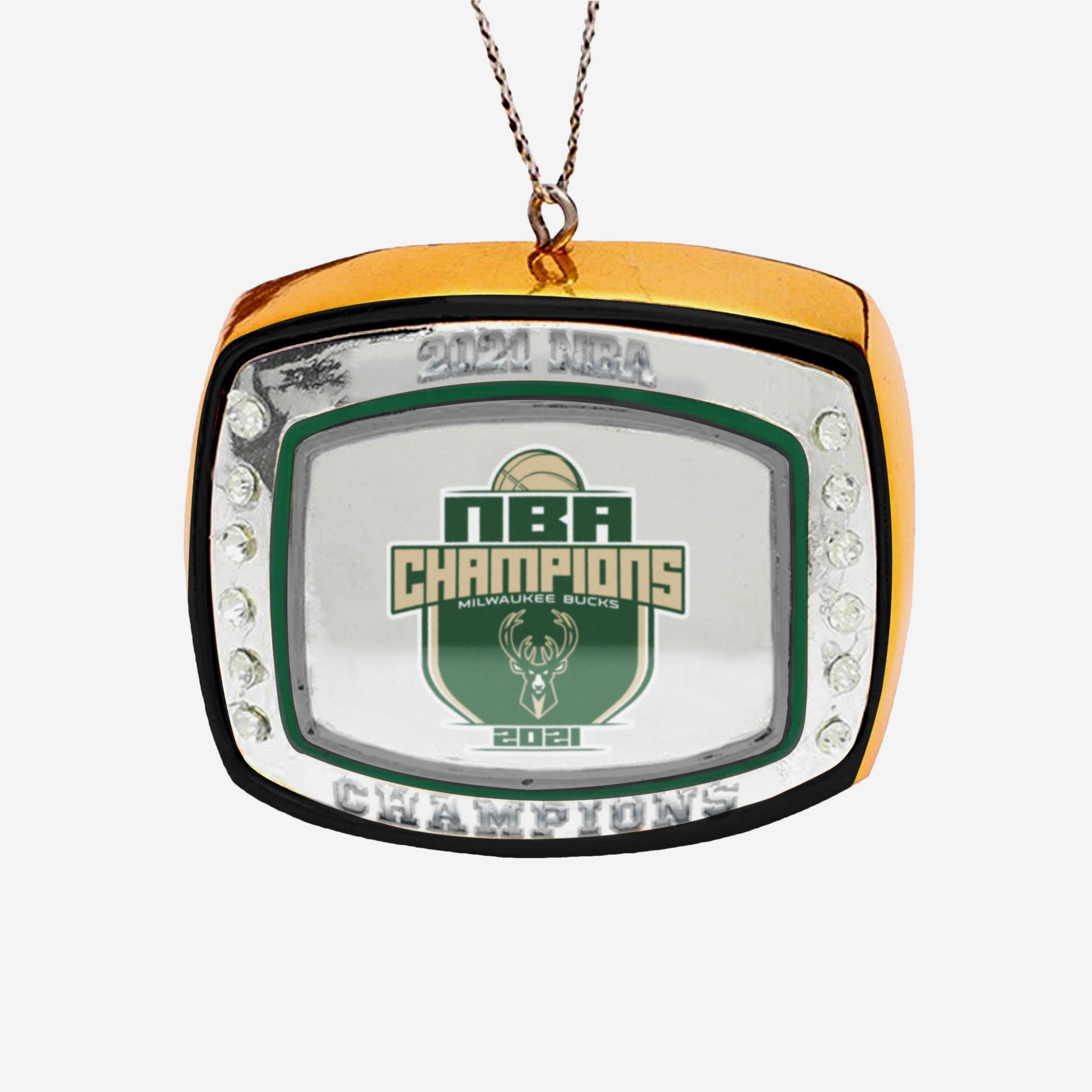 Milwaukee Bucks 2021 NBA Champions Ring Ornament FOCO
