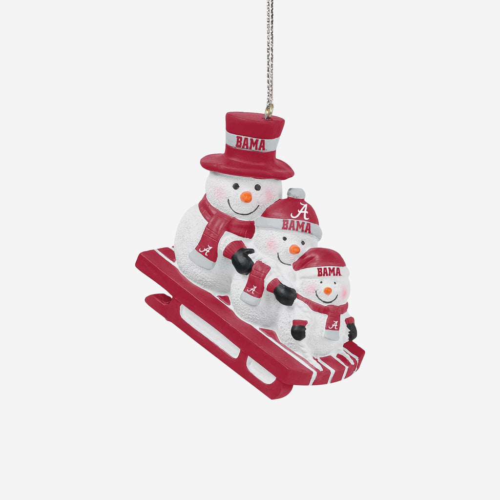 Alabama Crimson Tide Sledding Snowmen Ornament FOCO