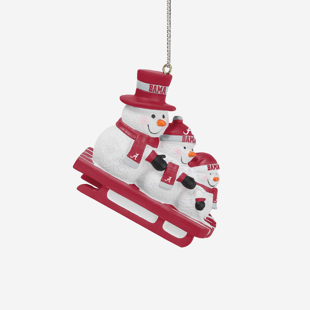 Alabama Crimson Tide Sledding Snowmen Ornament FOCO