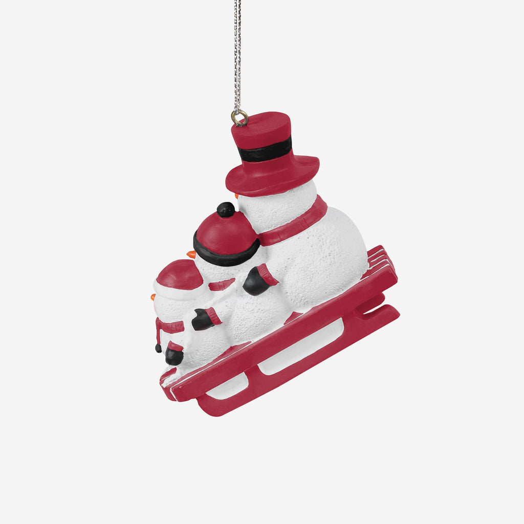 Arkansas Razorbacks Sledding Snowmen Ornament FOCO