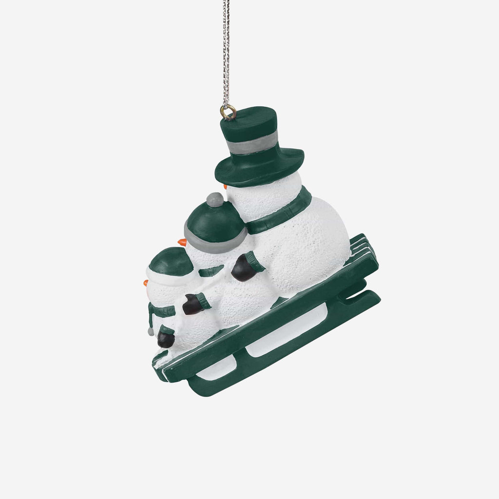 Michigan State Spartans Sledding Snowmen Ornament FOCO