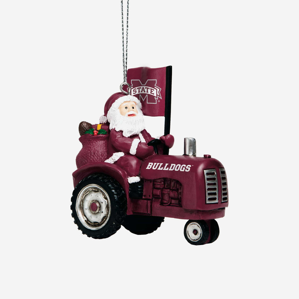 Mississippi State Bulldogs Santa Riding Tractor Ornament FOCO