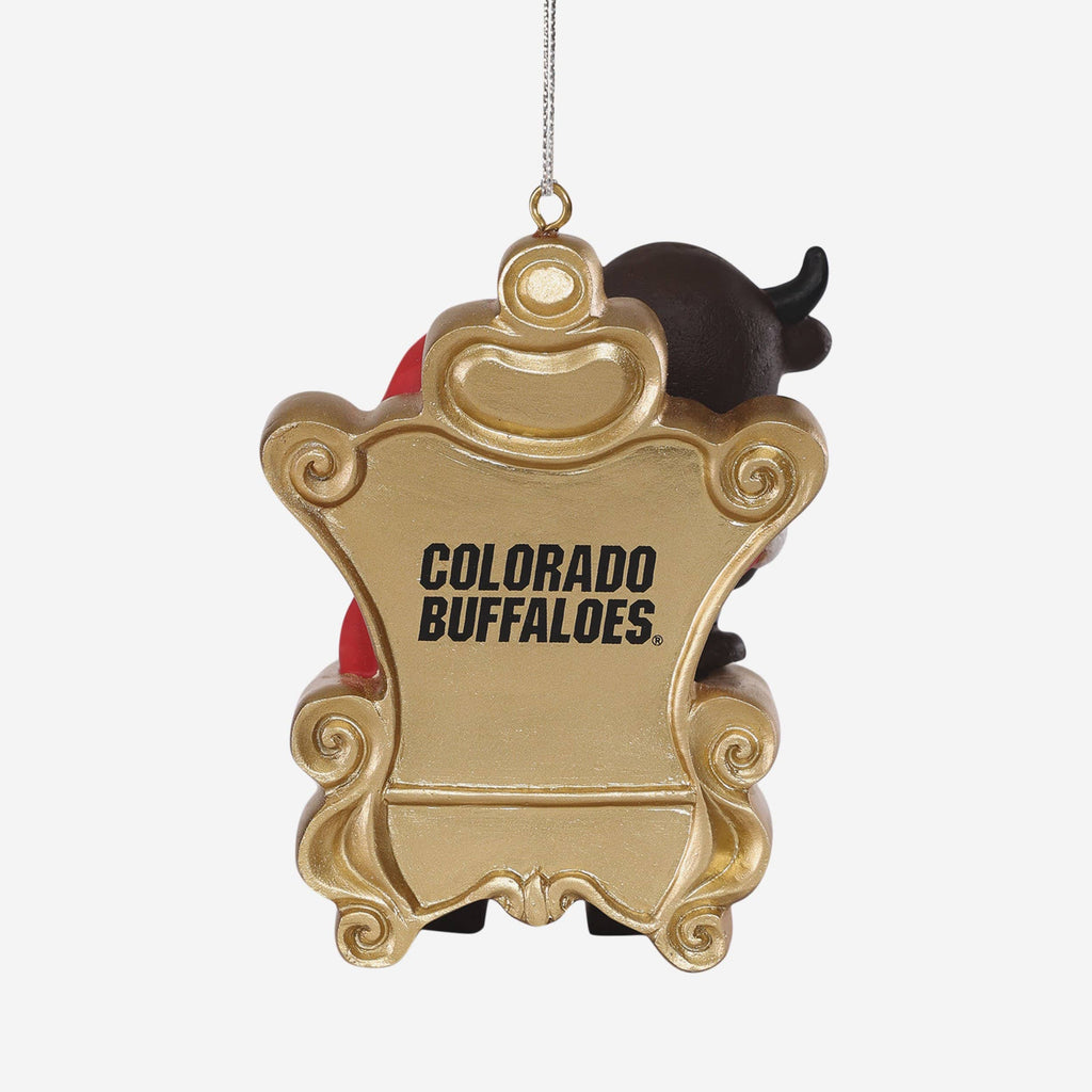 Chip the Buffalo Colorado Buffaloes Mascot On Santa's Lap Ornament FOCO