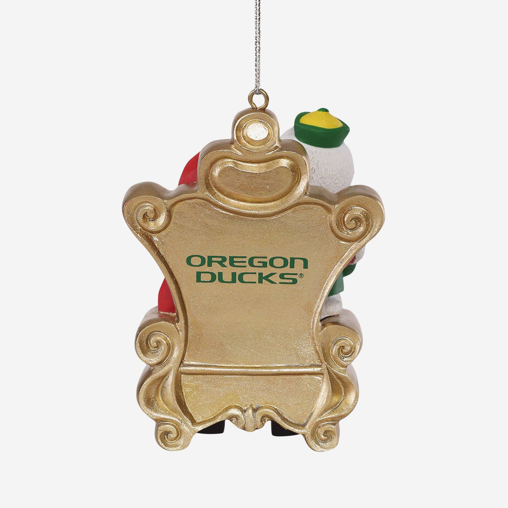 The Duck Oregon Ducks Mascot On Santa's Lap Ornament FOCO