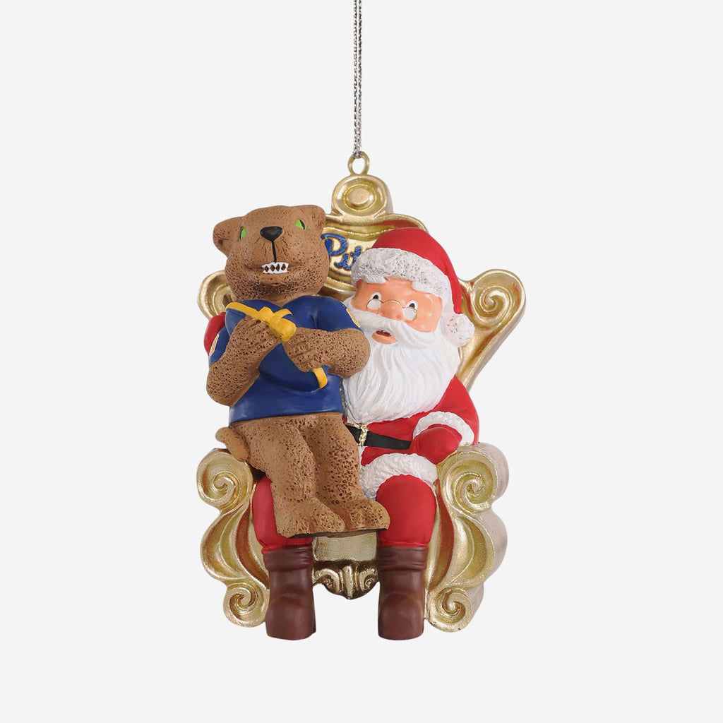 Roc Pittsburgh Panthers Mascot On Santa's Lap Ornament FOCO