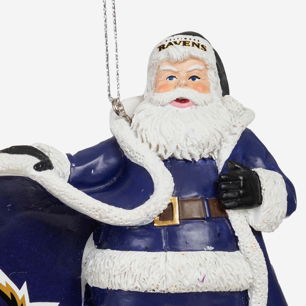 Baltimore Ravens Photoprint Santa Ornament FOCO