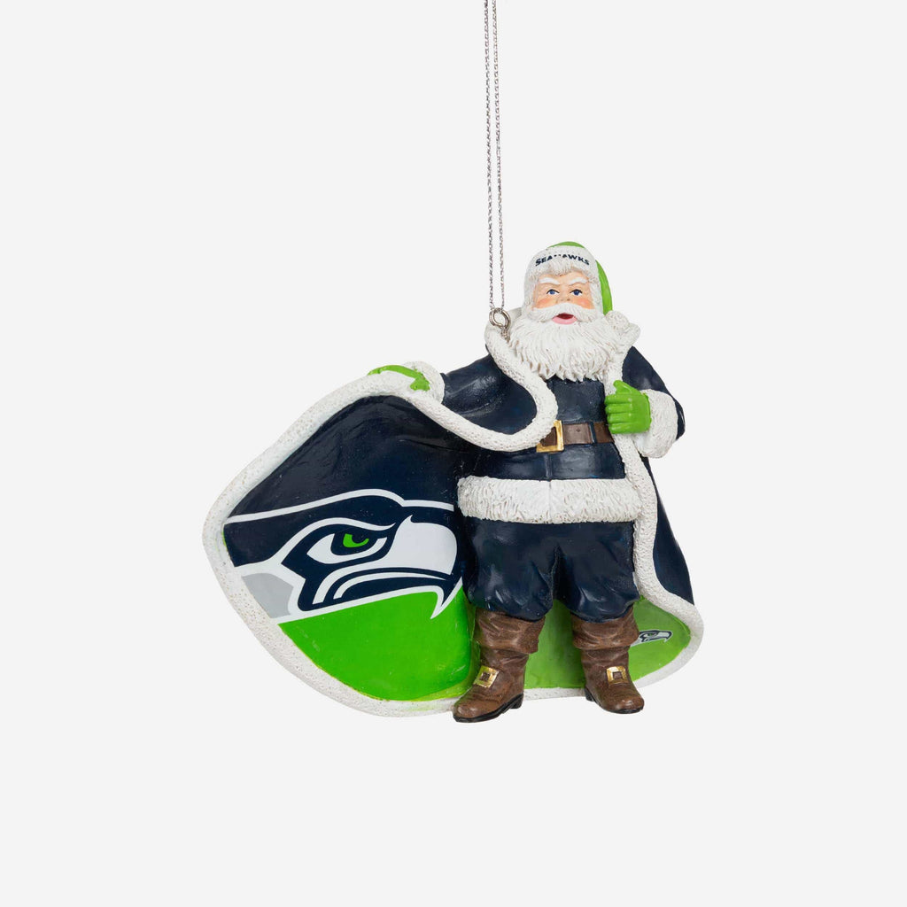 Seattle Seahawks Photoprint Santa Ornament FOCO