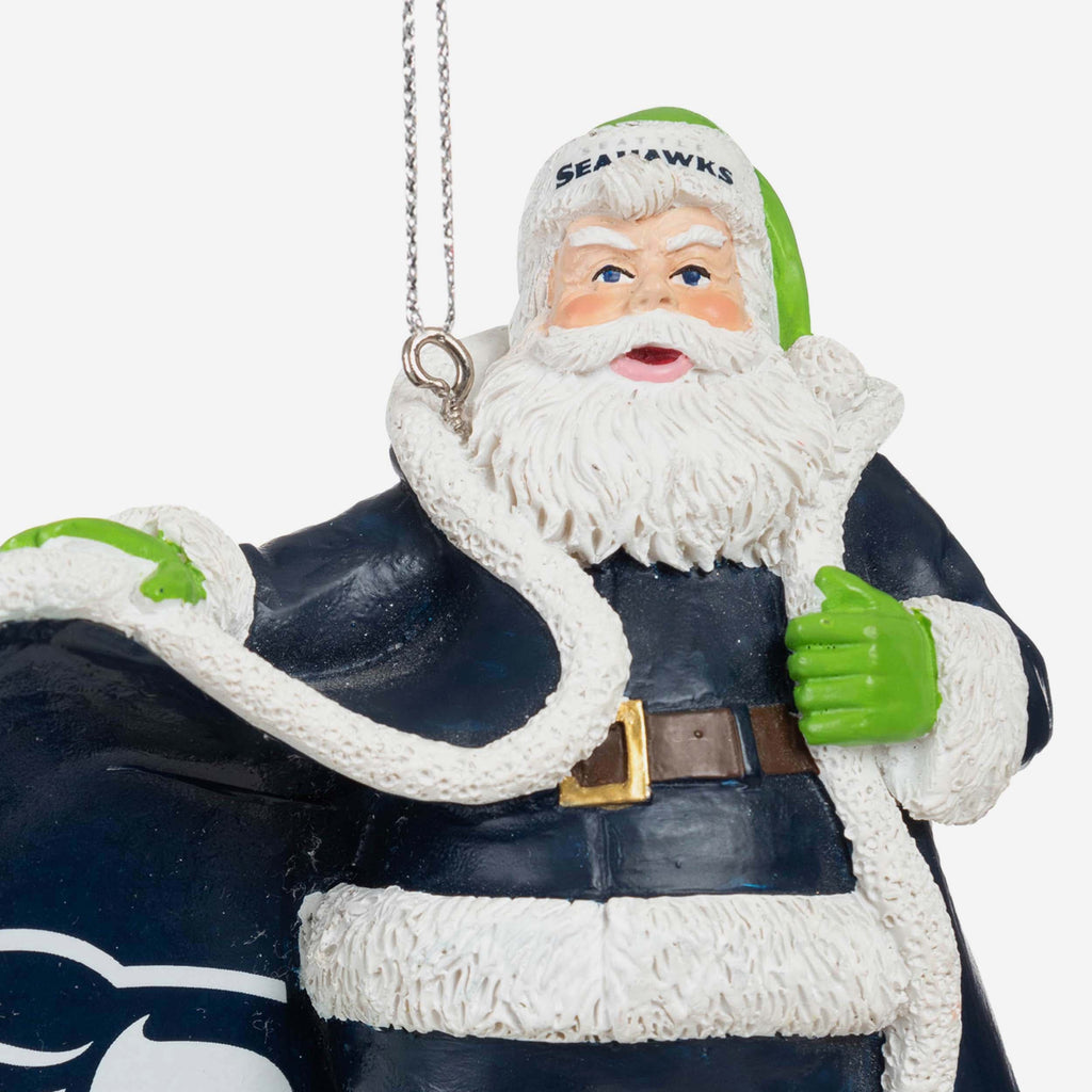 Seattle Seahawks Photoprint Santa Ornament FOCO