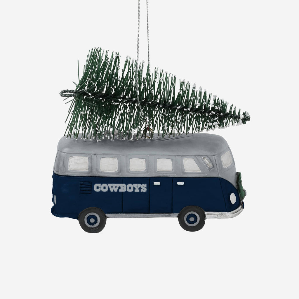 Dallas Cowboys Retro Bus With Tree Ornament FOCO