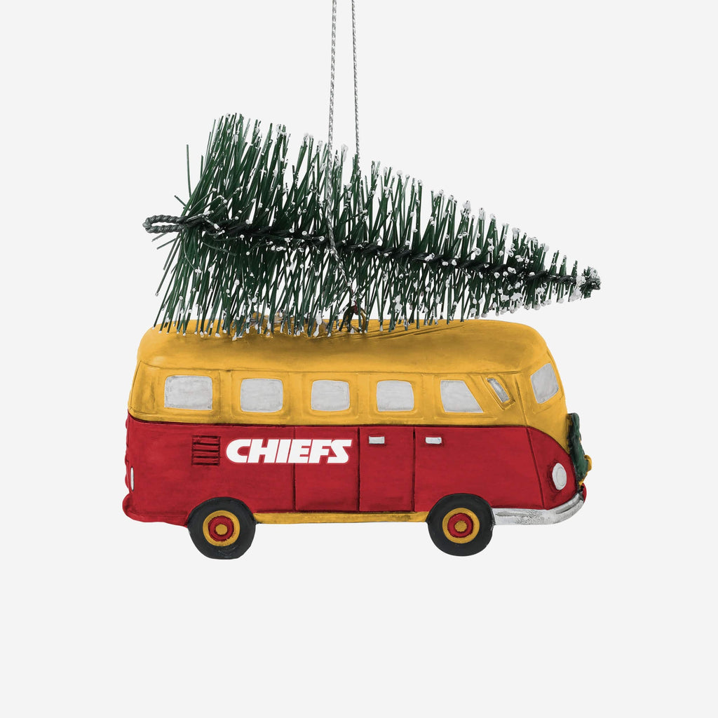 Kansas City Chiefs Retro Bus With Tree Ornament FOCO