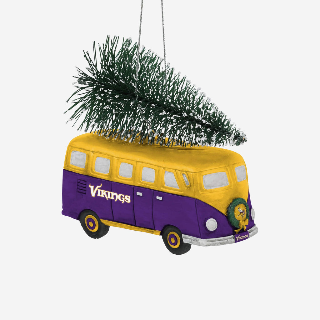 Minnesota Vikings Retro Bus With Tree Ornament FOCO