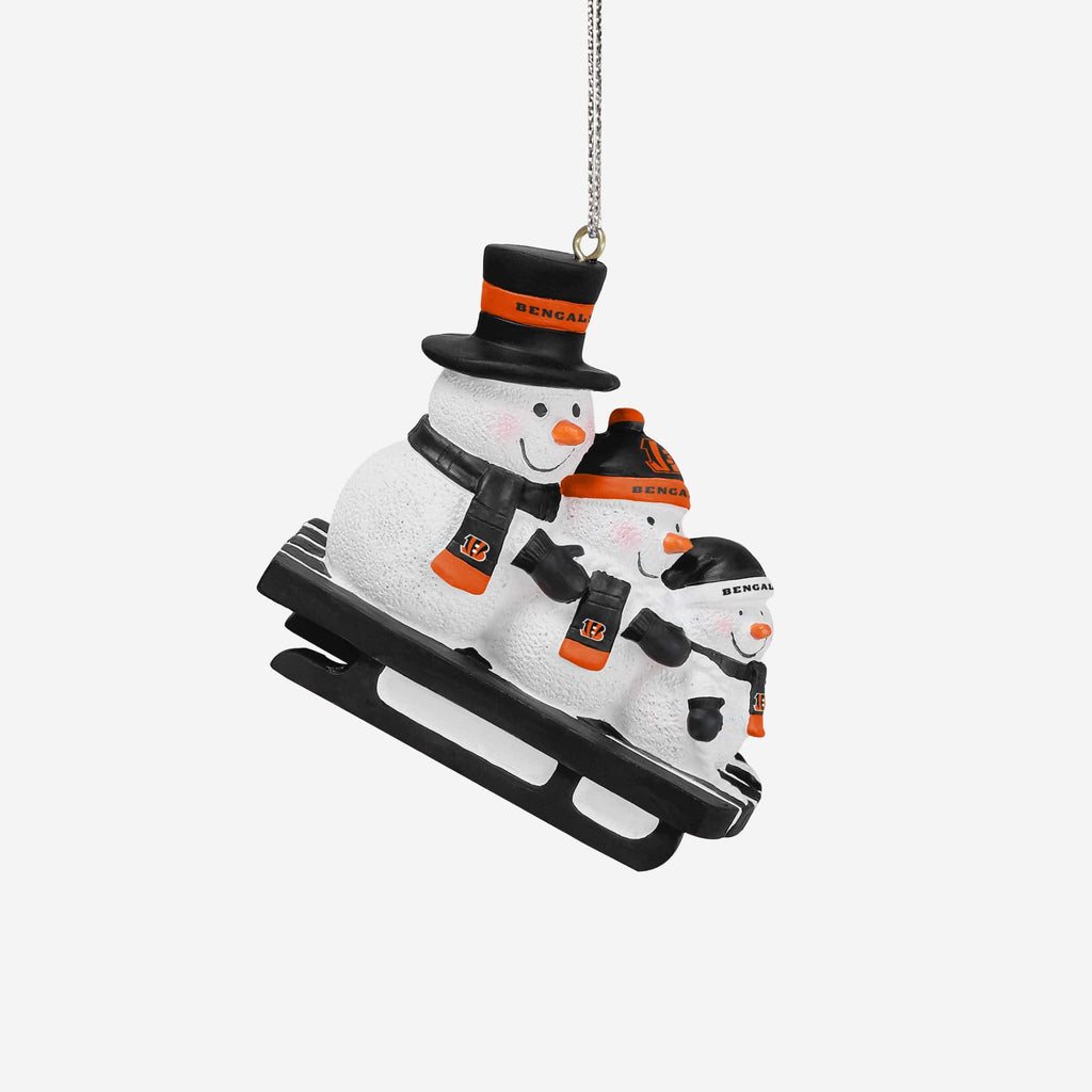 Cincinnati Bengals Sledding Snowmen Ornament FOCO