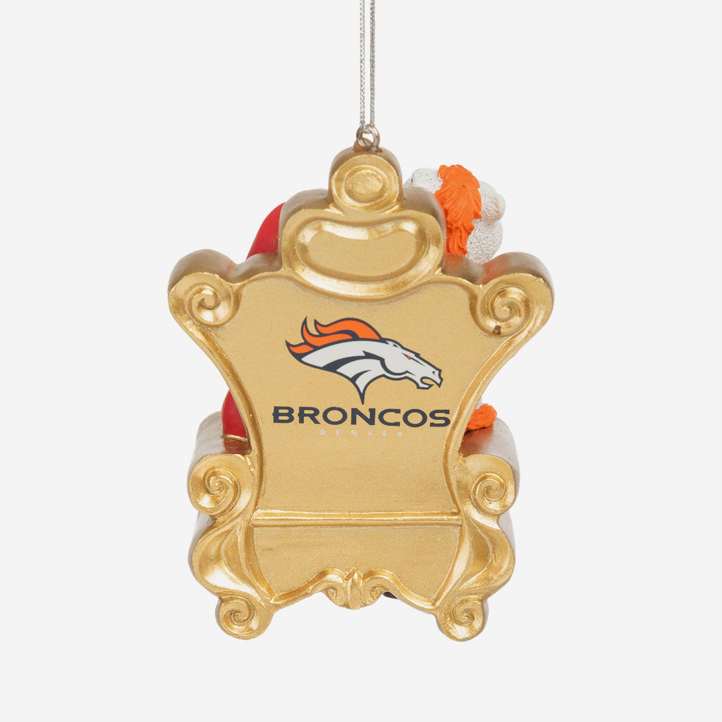 Miles Denver Broncos Mascot On Santa's Lap Ornament FOCO
