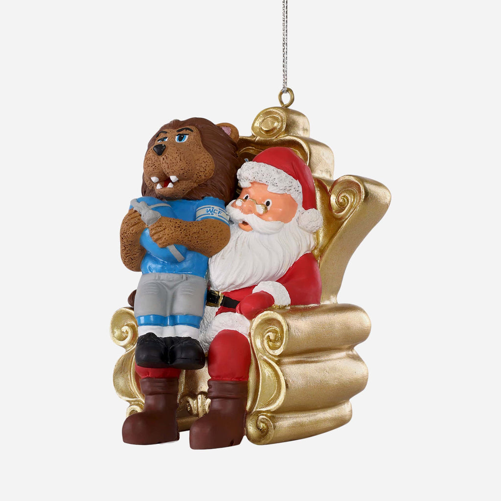 Roary Detroit Lions Mascot On Santa's Lap Ornament FOCO