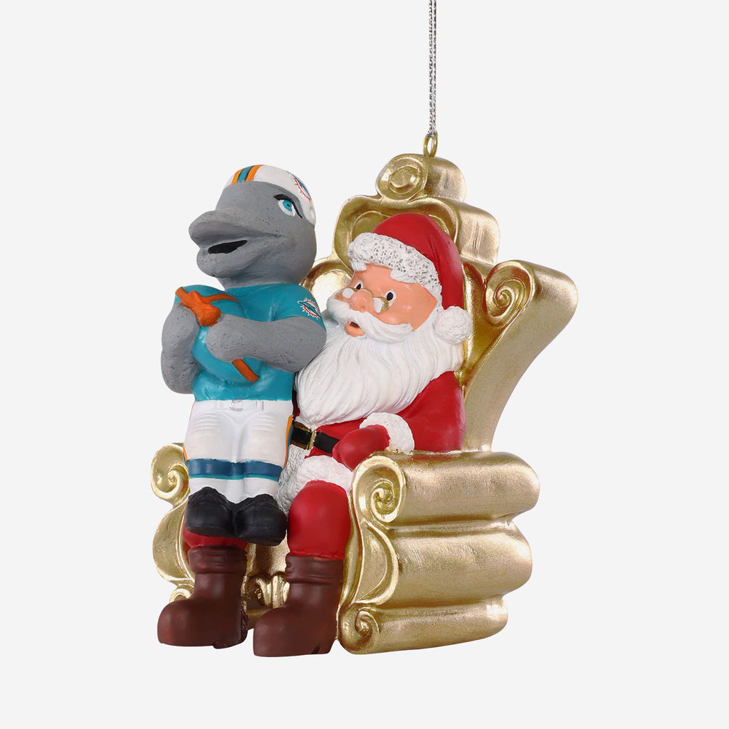 TD Miami Dolphins Mascot On Santa's Lap Ornament FOCO
