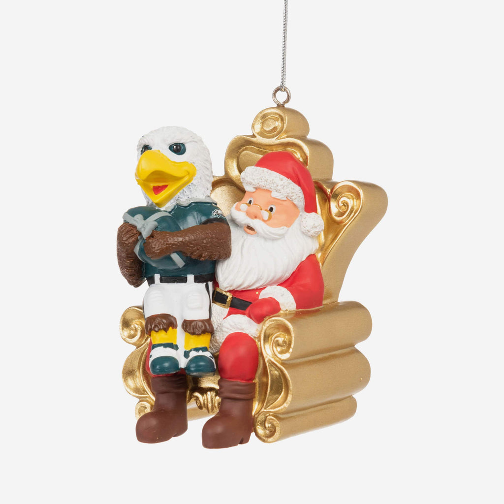 Swoop Philadelphia Eagles Mascot On Santa's Lap Ornament FOCO