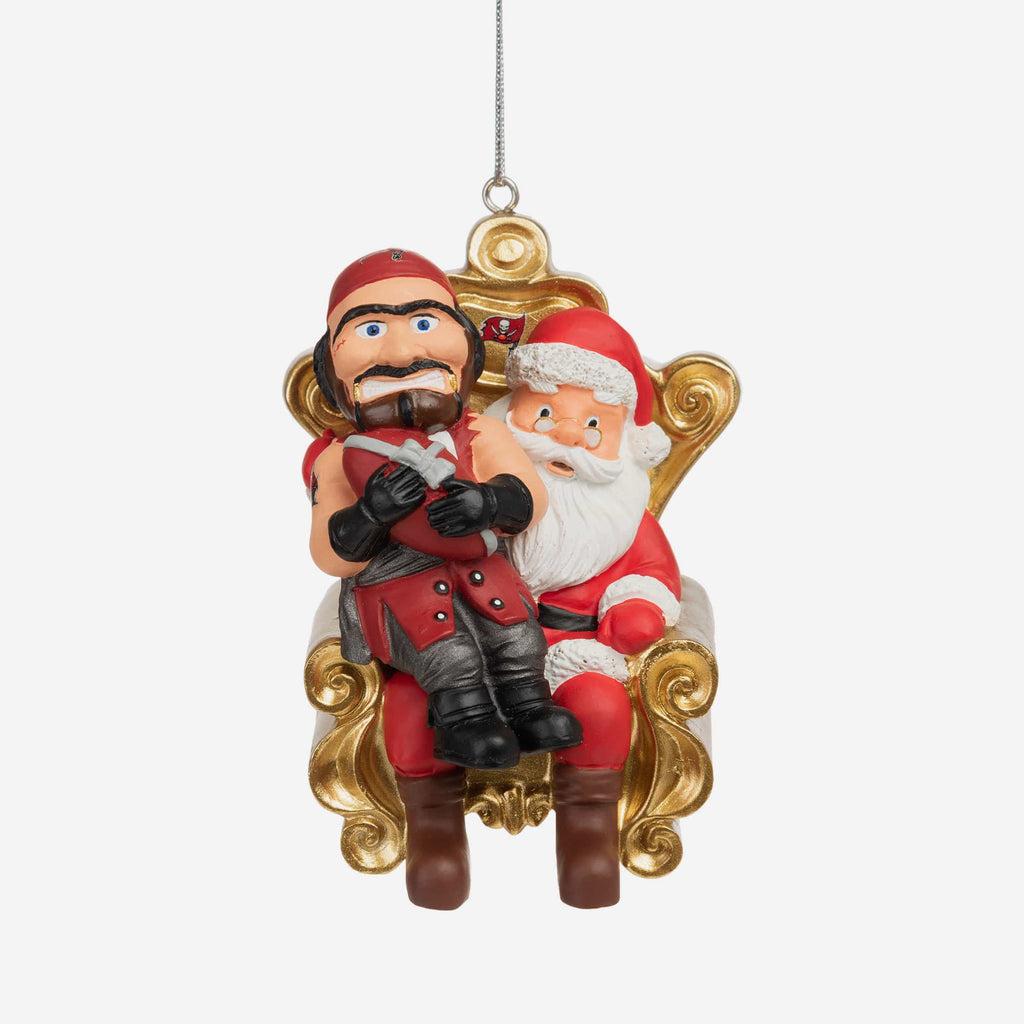 Captain Fear Tampa Bay Buccaneers Mascot On Santa's Lap Ornament FOCO