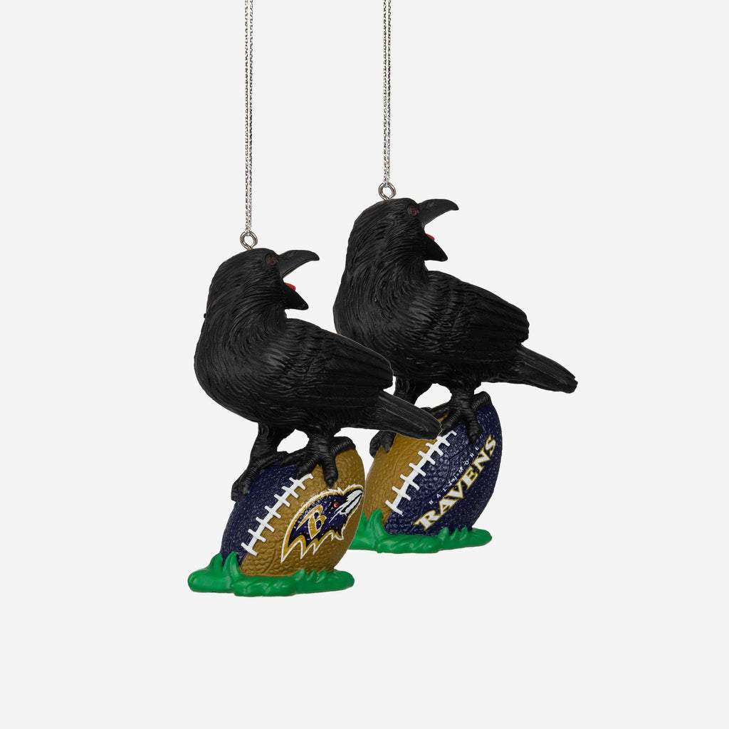 Baltimore Ravens 2 Pack Thematic Ornament Set FOCO