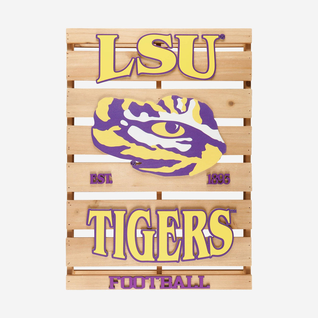 LSU Tigers Wood Pallet Sign FOCO