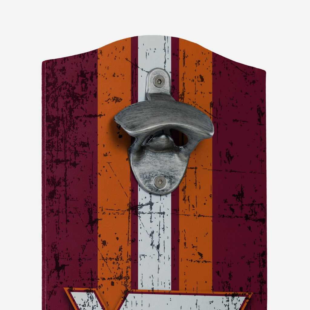 Virginia Tech Hokies Wooden Bottle Cap Opener Sign FOCO
