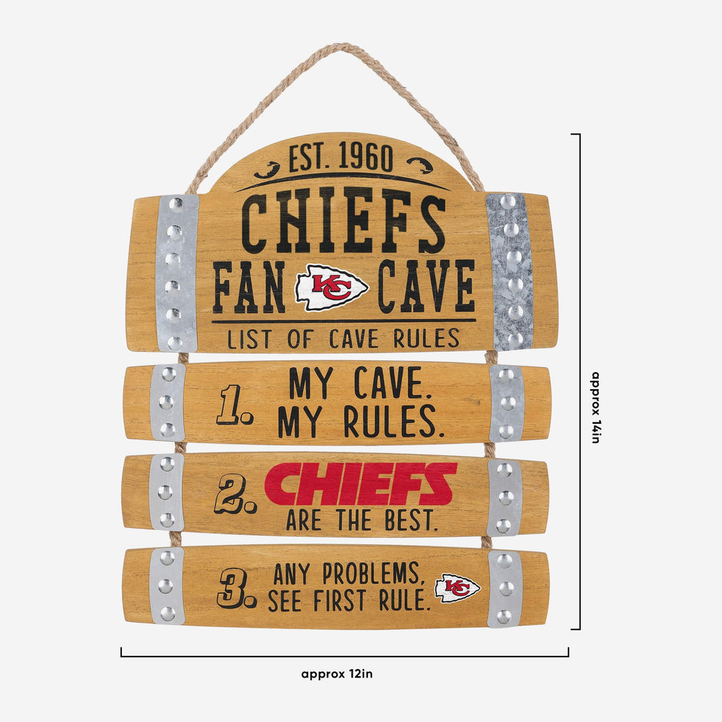 Kansas City Chiefs Barrel Slat Mancave Sign FOCO