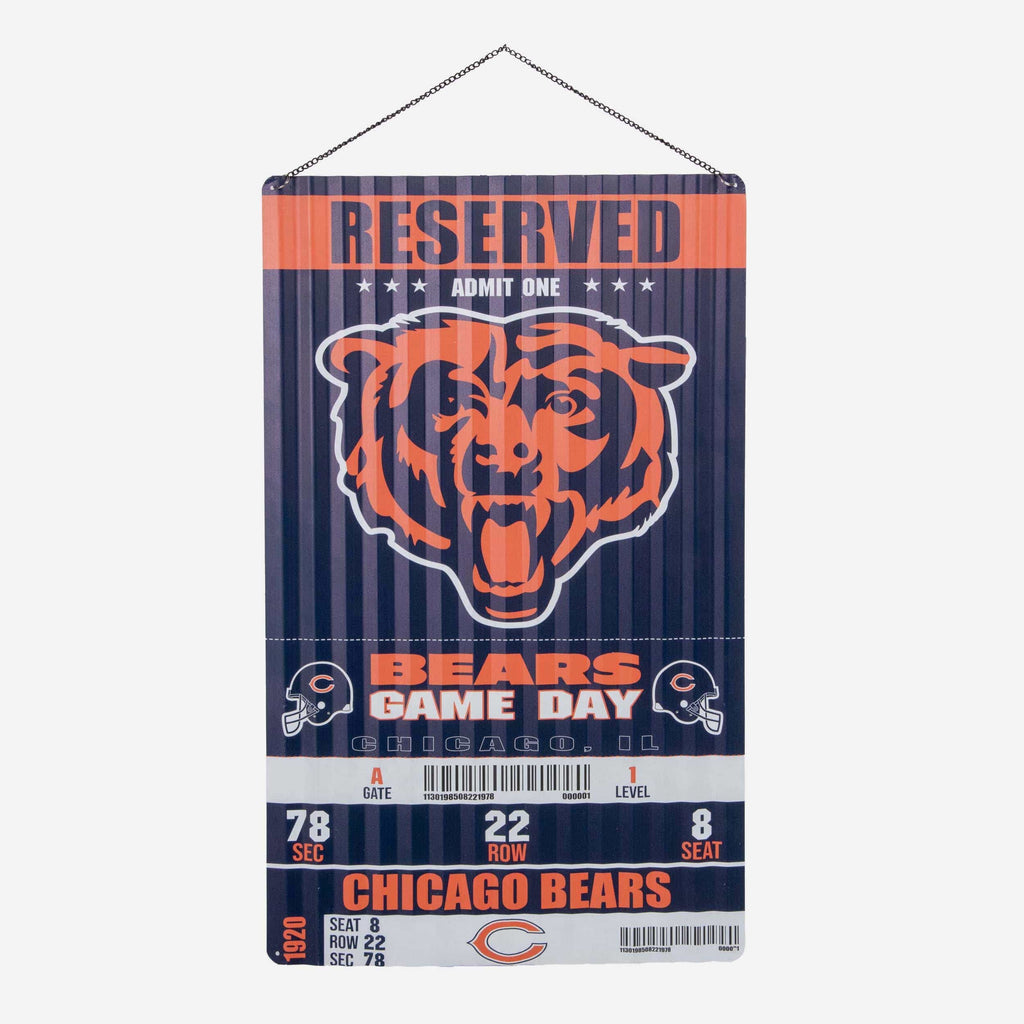 Chicago Bears Corrugated Metal Wall Sign FOCO