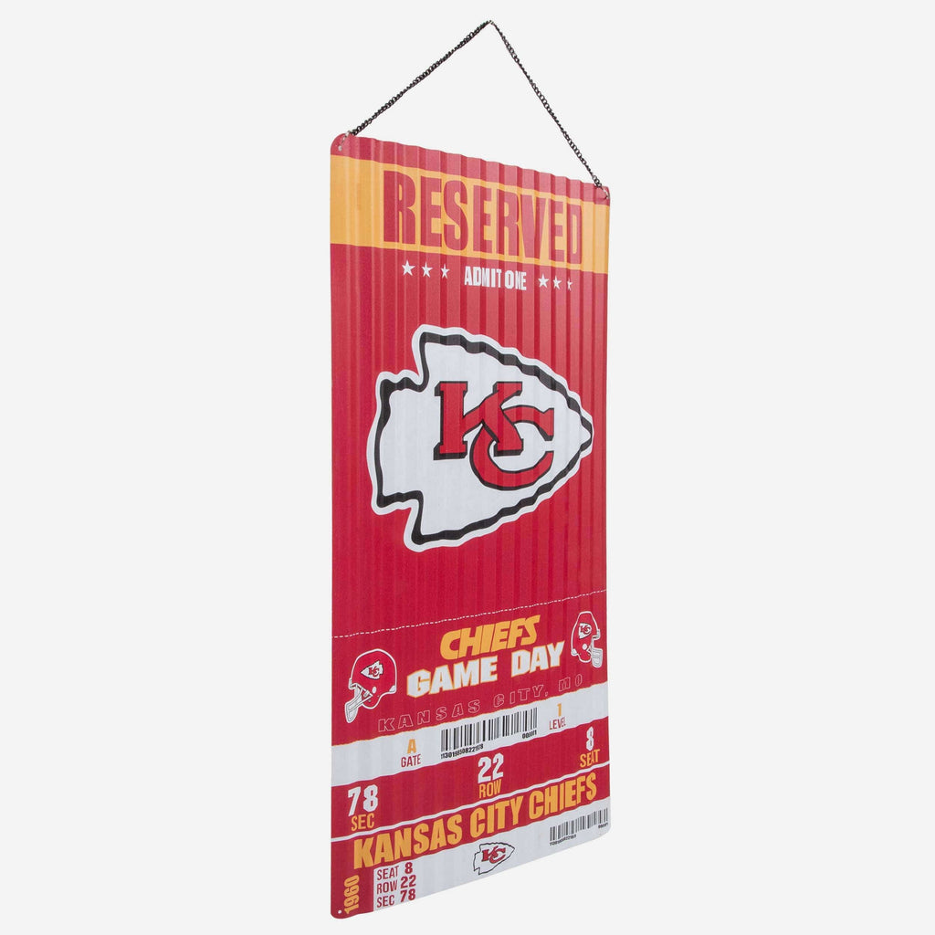 Kansas City Chiefs Corrugated Metal Wall Sign FOCO