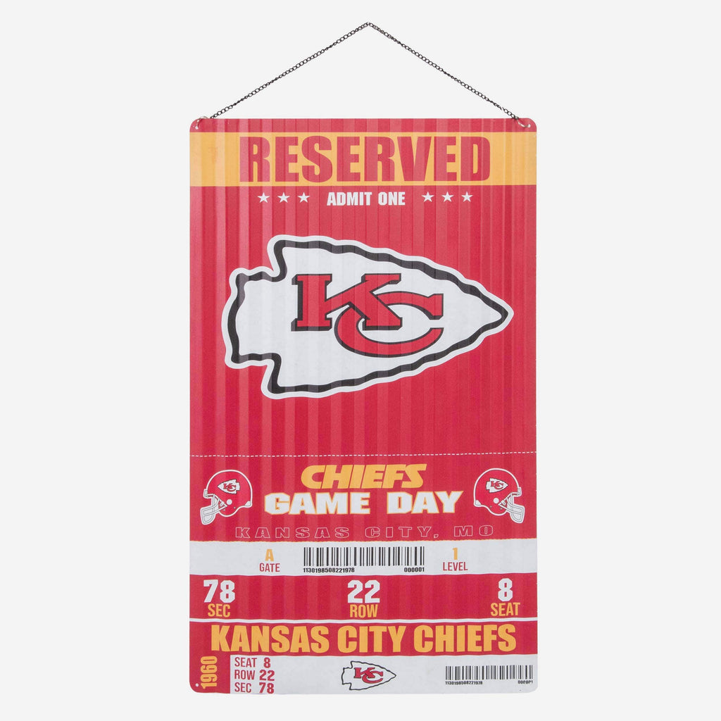 Kansas City Chiefs Corrugated Metal Wall Sign FOCO