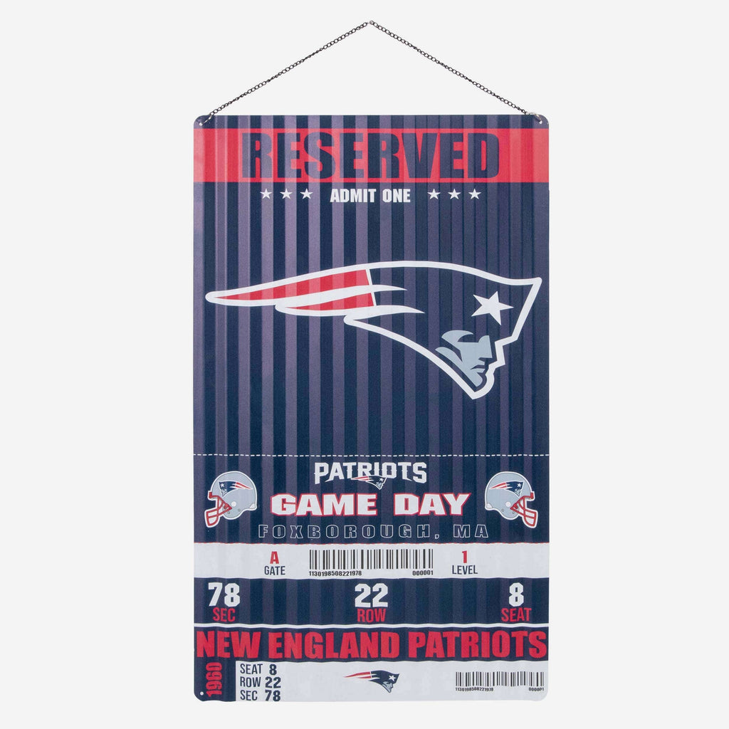 New England Patriots Corrugated Metal Wall Sign FOCO