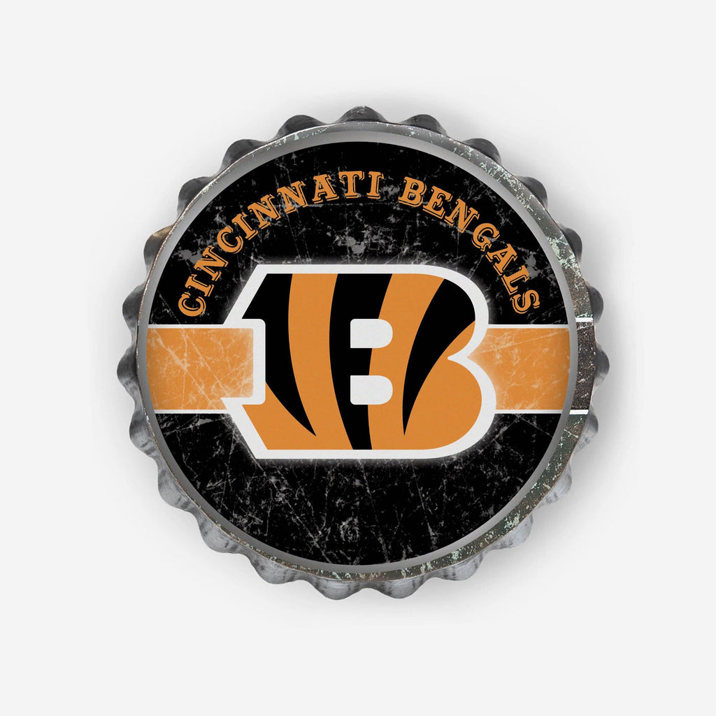 Cincinnati Bengals Metal Distressed Bottle Cap Sign FOCO