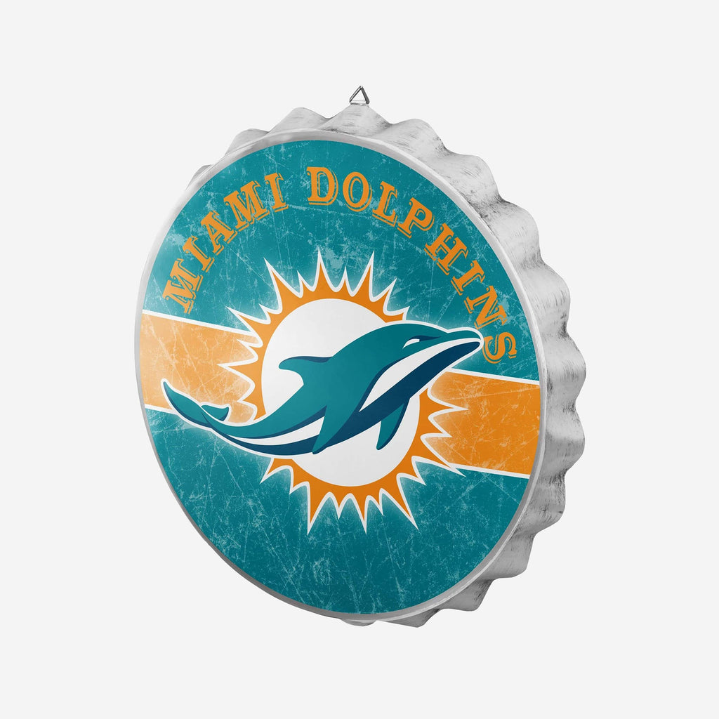Miami Dolphins Metal Distressed Bottle Cap Sign FOCO