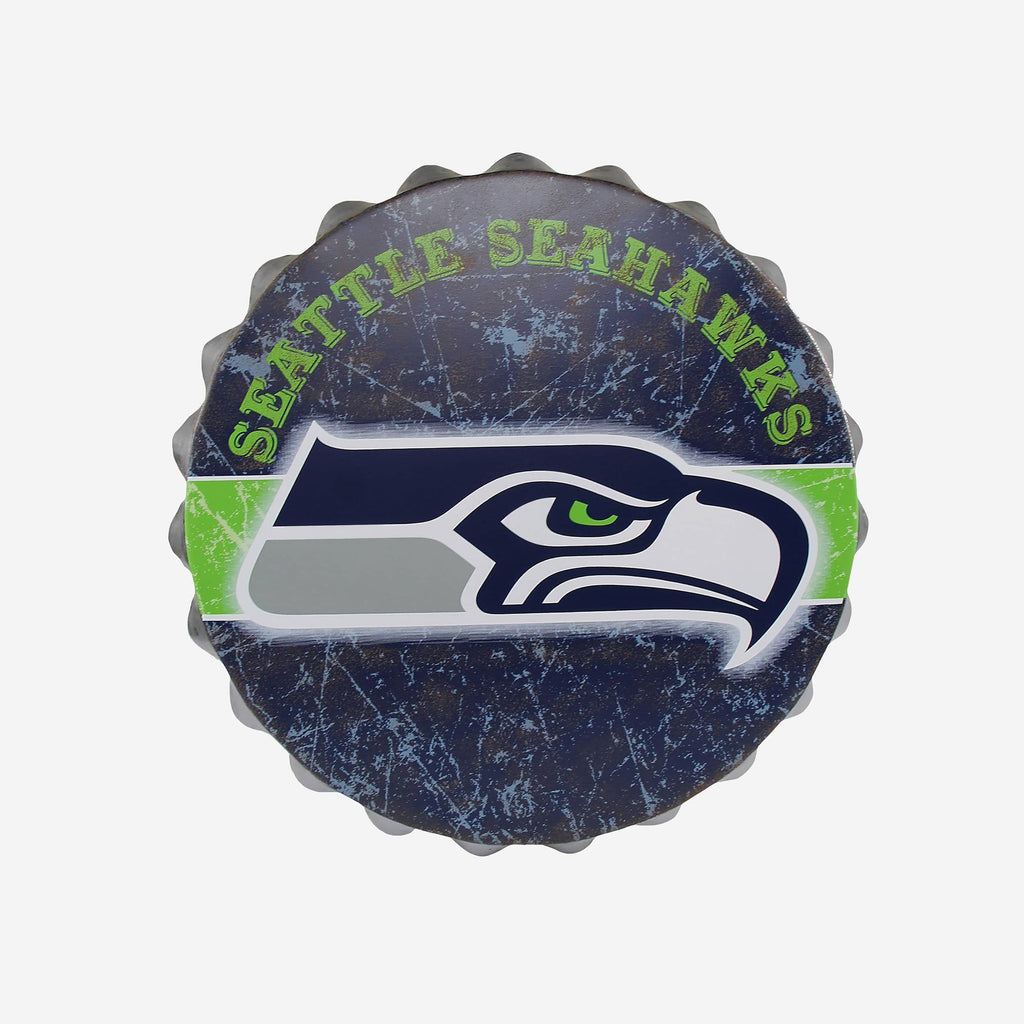 Seattle Seahawks Metal Distressed Bottle Cap Sign FOCO