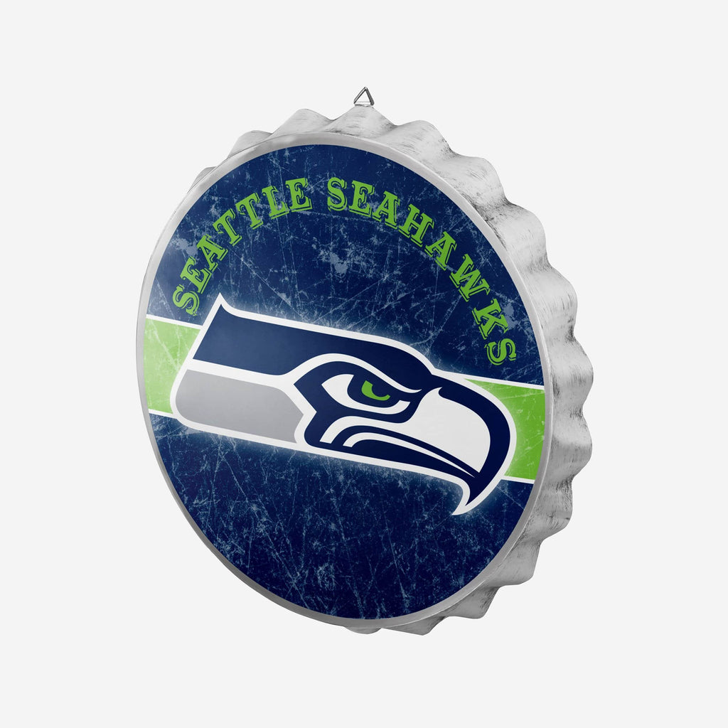 Seattle Seahawks Metal Distressed Bottle Cap Sign FOCO