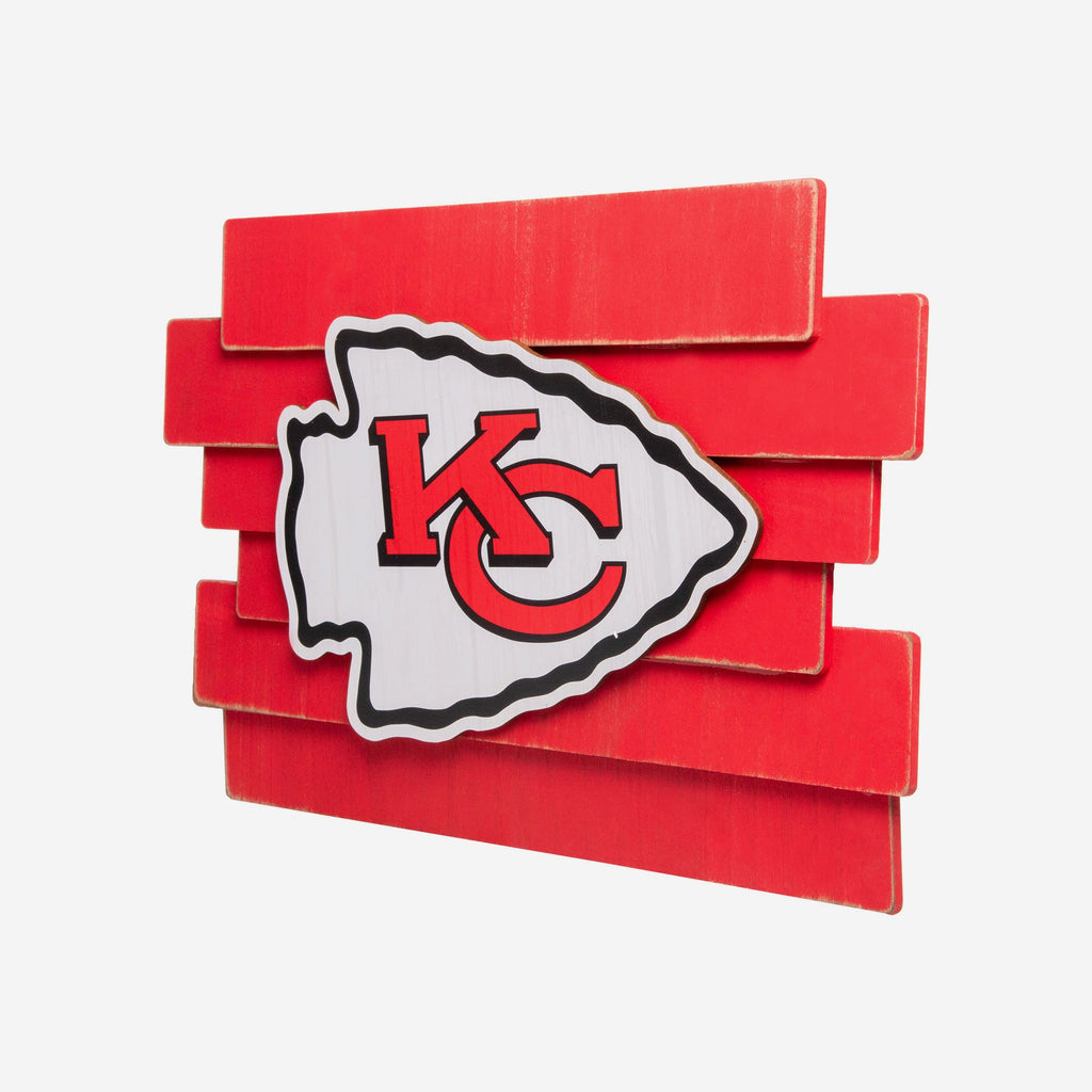 Kansas City Chiefs Staggered Wood Logo Sign FOCO