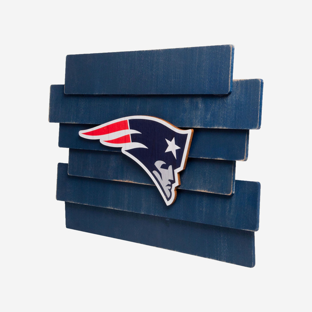 New England Patriots Staggered Wood Logo Sign FOCO