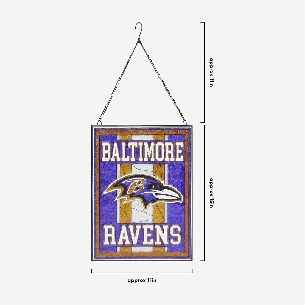 Baltimore Ravens Team Stripe Stain Glass Sign FOCO