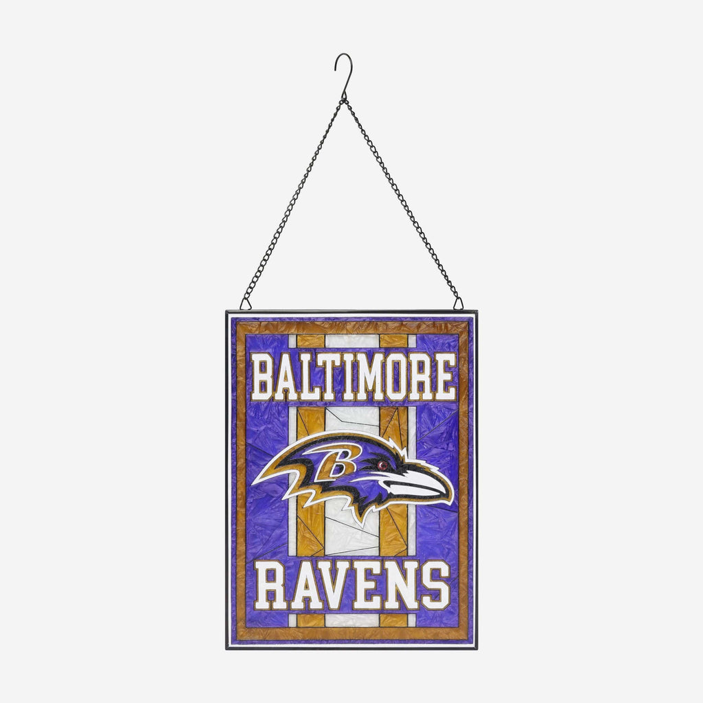 Baltimore Ravens Team Stripe Stain Glass Sign FOCO