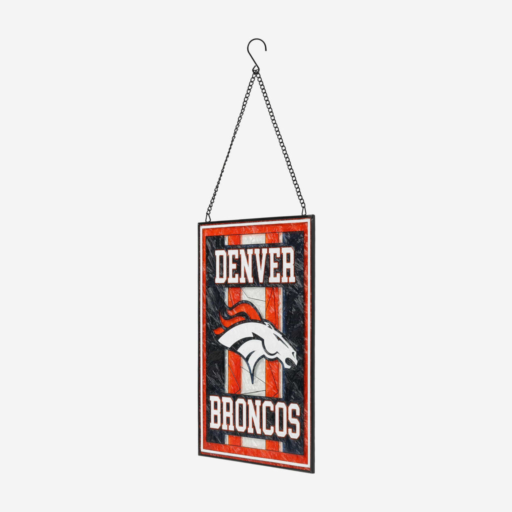 Denver Broncos Team Stripe Stain Glass Sign FOCO