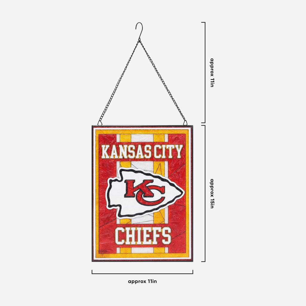 Kansas City Chiefs Team Stripe Stain Glass Sign FOCO