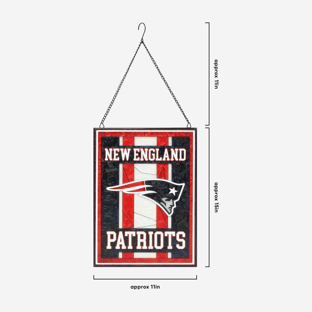 New England Patriots Team Stripe Stain Glass Sign FOCO
